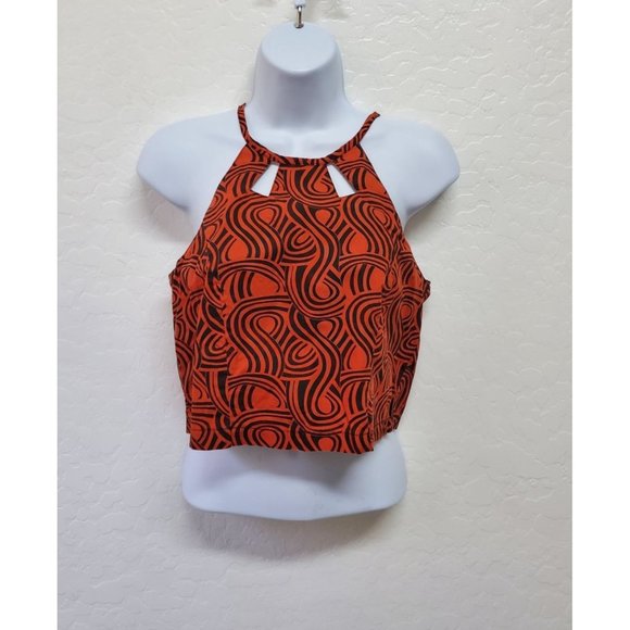 NAVA | Tops | Nava Black Orange Cropped Top Womens M | Poshmark